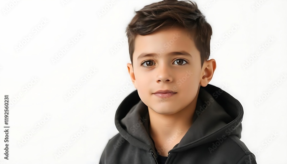 Portrait of a young Syrian Arab boy on white studio background Stock ...