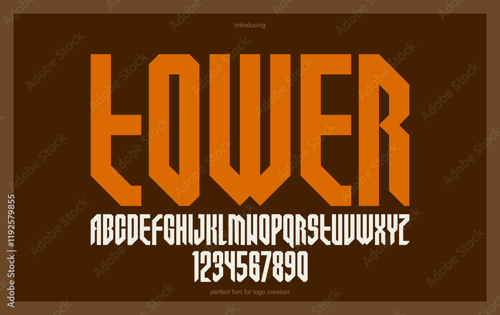 Bold and massive tall and heavy geometric font for logo creation ...