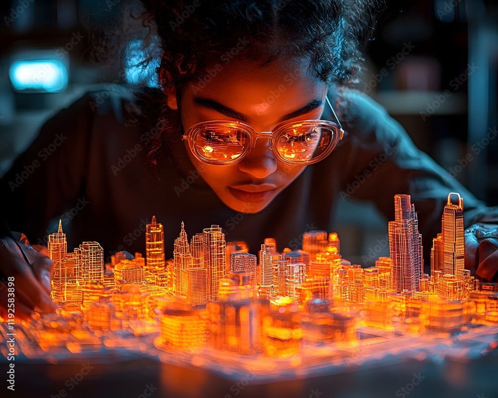 Futuristic 3D Glowing City Models Designed by Students Using Augmented ...