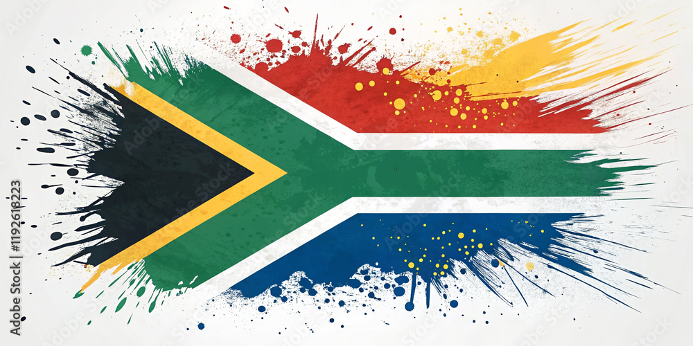 A Vibrant Splash of the South African Flag with Bold Colors and ...