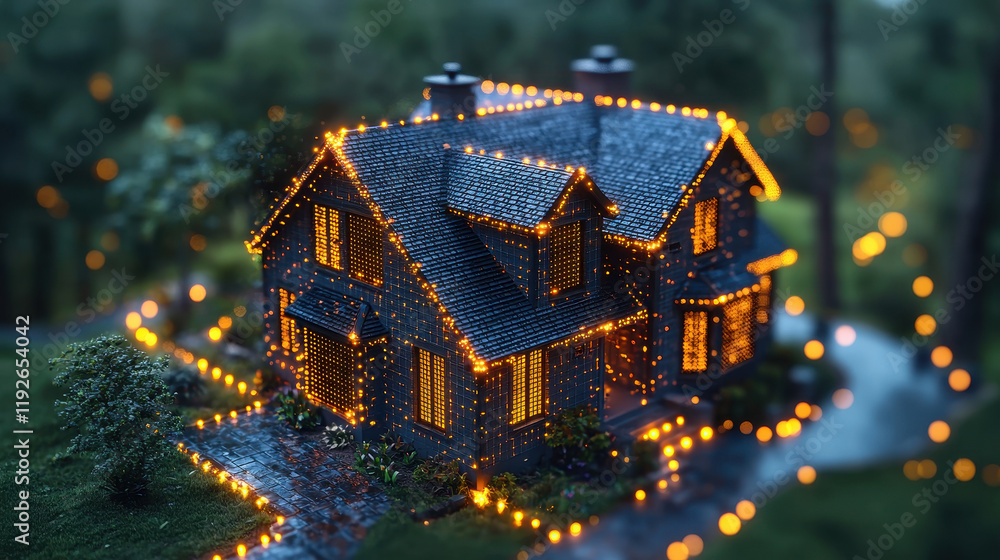 Smart home surveillance system displays multiple angles of a well-lit ...