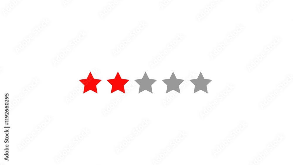 Two stars out of five stars customer product rating review. Two stars ...