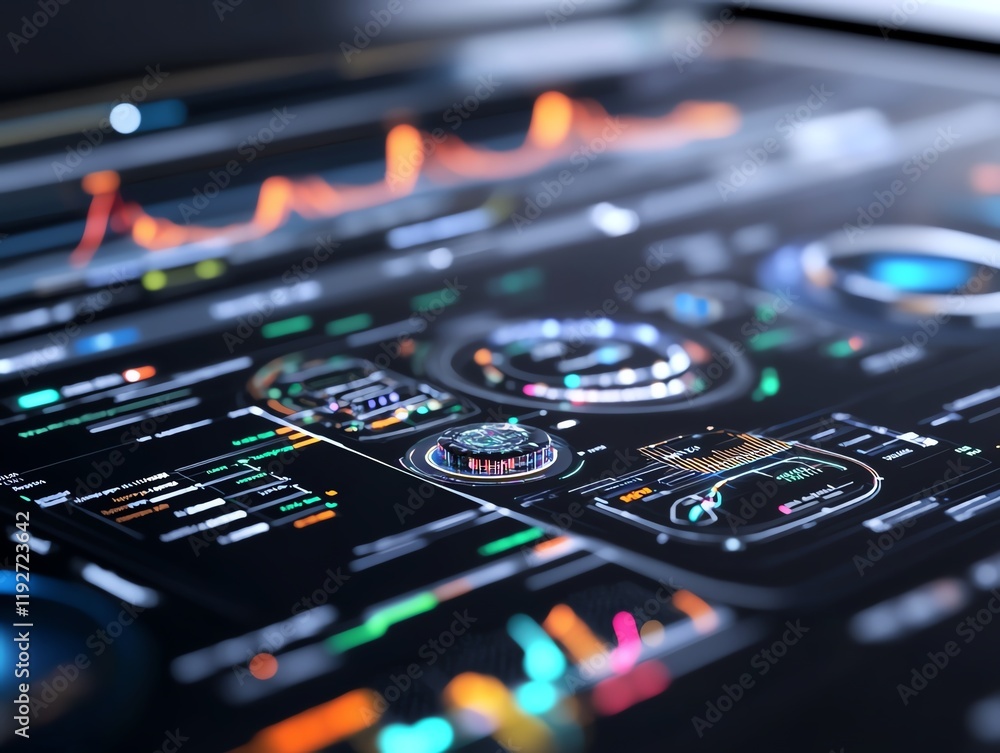 Smart transportation dashboard with live traffic feeds, futuristic ...