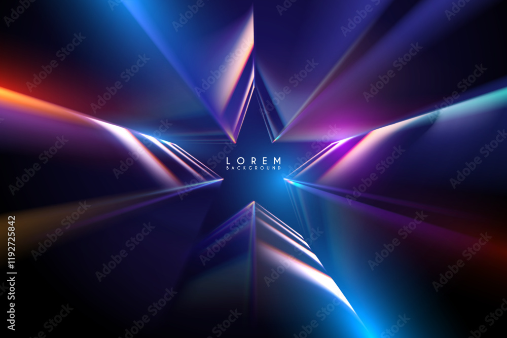 Star shape neon light motion effect Stock Vector | Adobe Stock