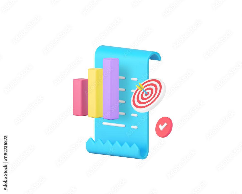 Startup productivity and efficiency business analyzing 3d icon ...