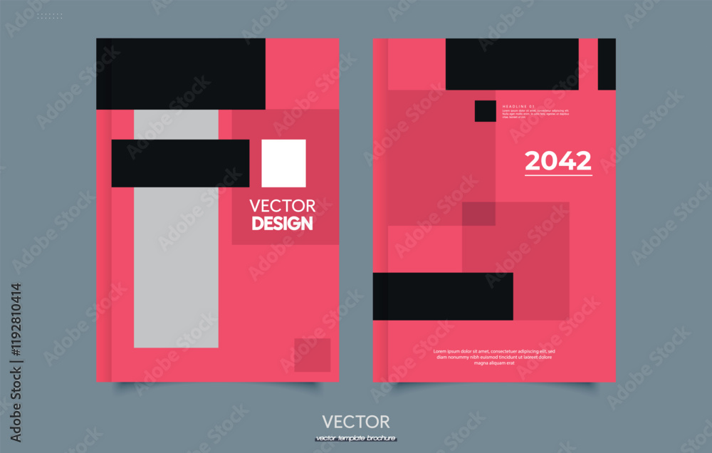 Vector de Stock Book cover design with minimalistic style, layout ...