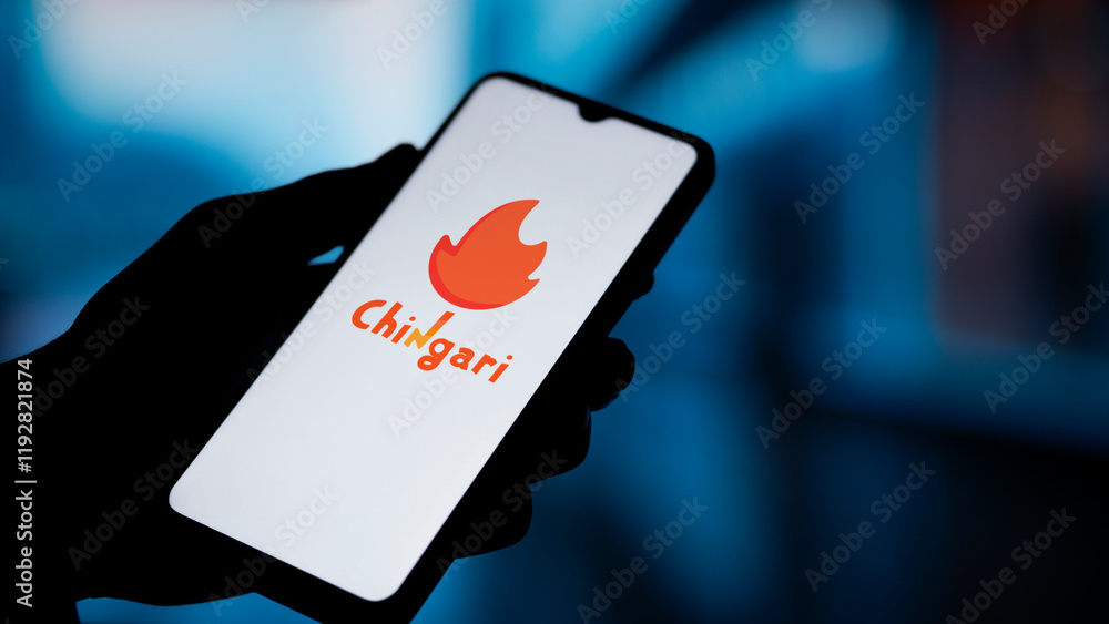 Dhaka, Bangladesh- 13 Jan 2025: Chingari logo is displayed on ...