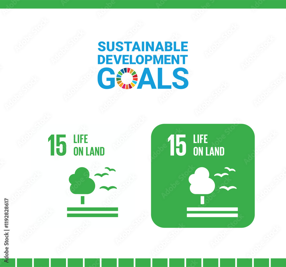 Sustainable Development Goal 15 - Life on Land Icon | SDG 15 Stock ...