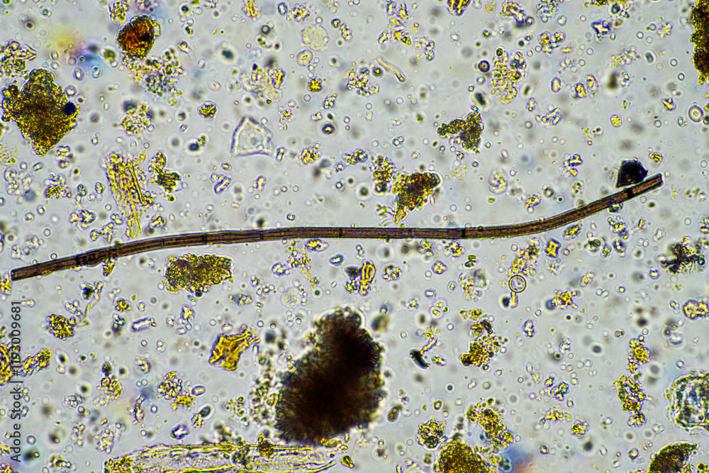 soil fungi growing and cycling nutrients in a healthy ecosystem on a ...