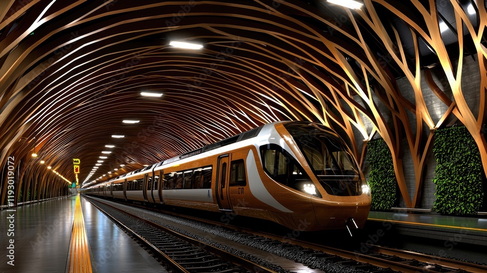 High-speed train arrival modern station transportation image urban ...