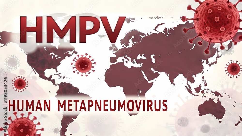 China Map Silhouette with Human Metapneumovirus (HMPV) Stock ...