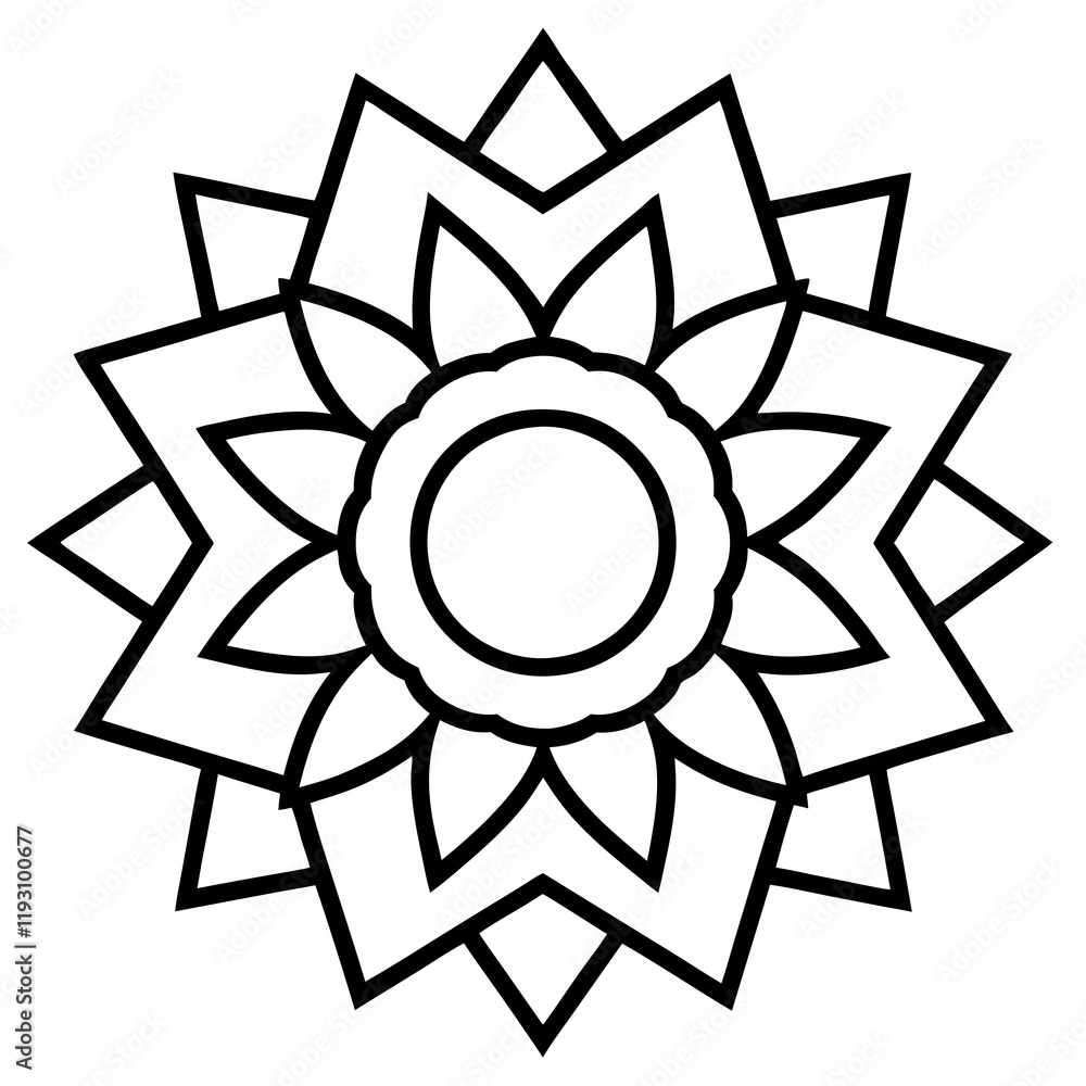 Mandala coloring page. Intricate mandala pattern. Antistress coloring ...