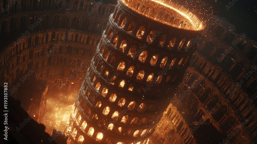 Ascension of the tower of babel ancient mesopotamia architectural ...