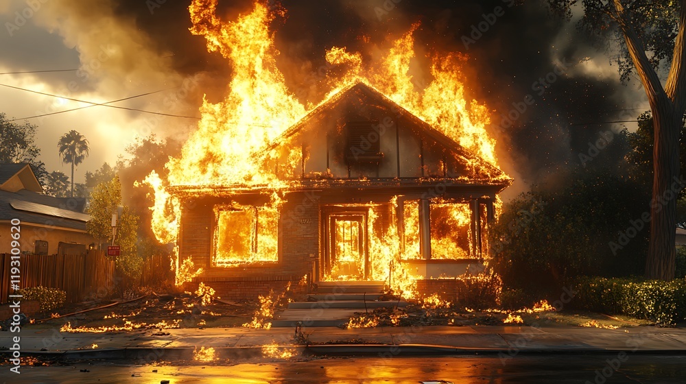 Victorian House Consumed by Fire Amid Wildfire Crisis, LA, wildfires ...