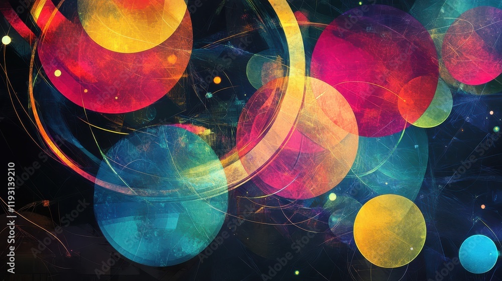 Colorful overlapping circles represent portfolio diversification with ...