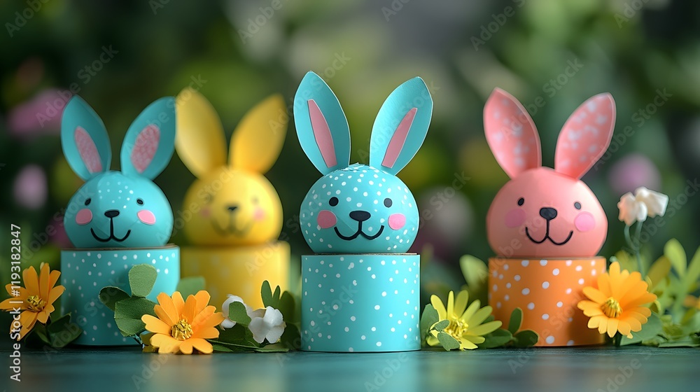 Engaging Displays of Handmade Happy Easter Decorations Featuring ...