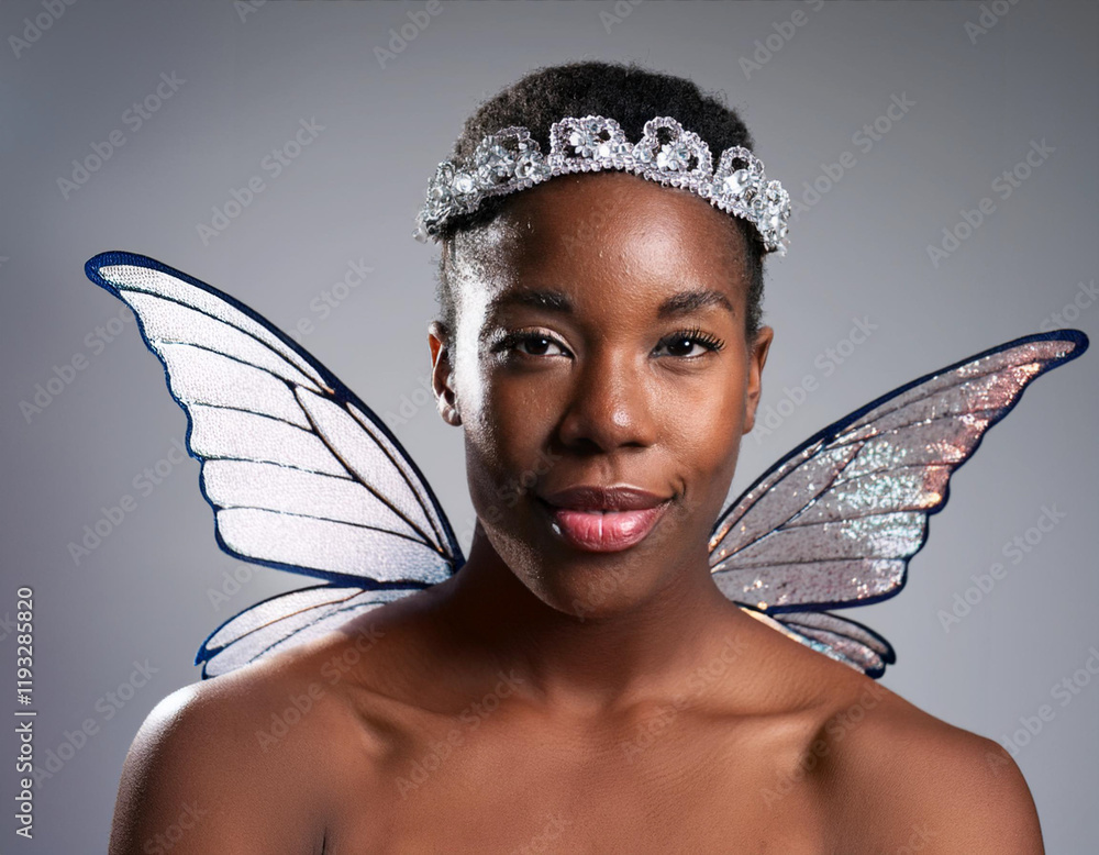 Black transgender person in a fairy outfit Stock Photo | Adobe Stock
