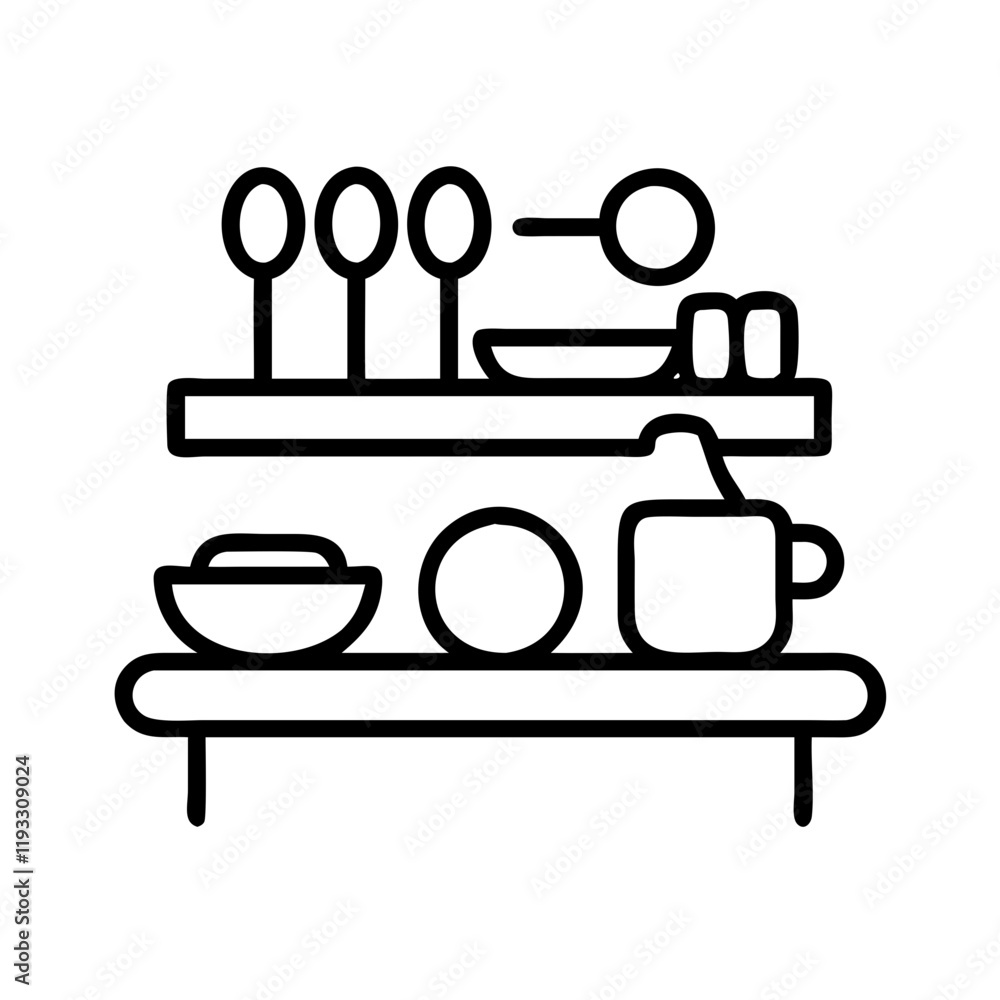 Vector de Stock brunch setup icon, brunch setup line art - simple line ...