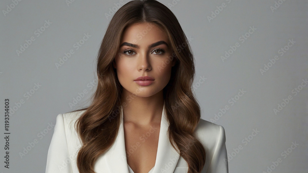 Portrait Russian, europe, swedish, Professional business woman TV news ...