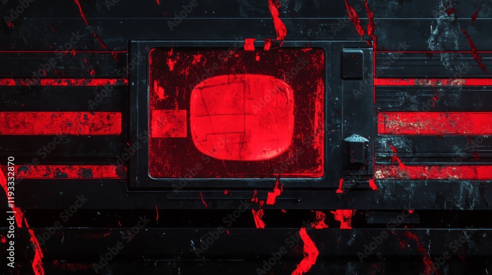 Vintage VHS-style noise texture with red recording indicator and ...