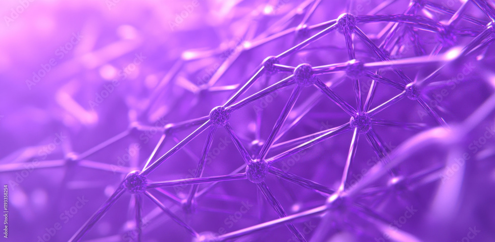Purple neural network structure displays intricate connections between ...