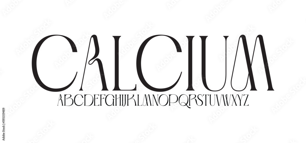 Calcium Elegant modern alphabet letters font logo. Typography luxury ...
