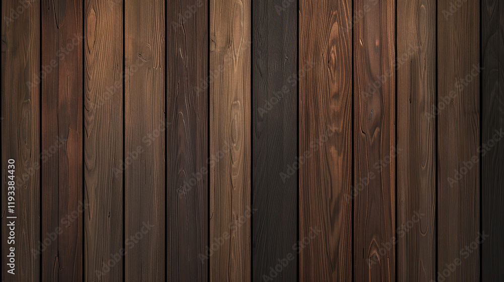 Brown wood texture wall vertical background. Realistic dark striped ...
