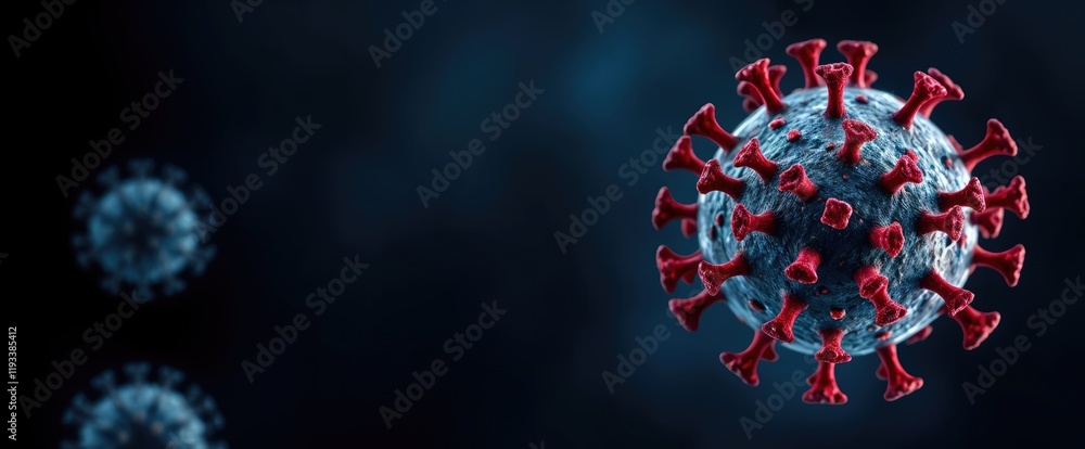 Microscopic view of Human Metapneumovirus (HMPV) particle Stock ...