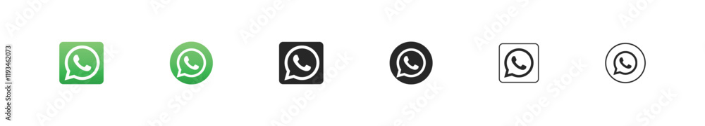 Collection of green and gray WhatsApp icons. Ideal for app mockups, UI ...