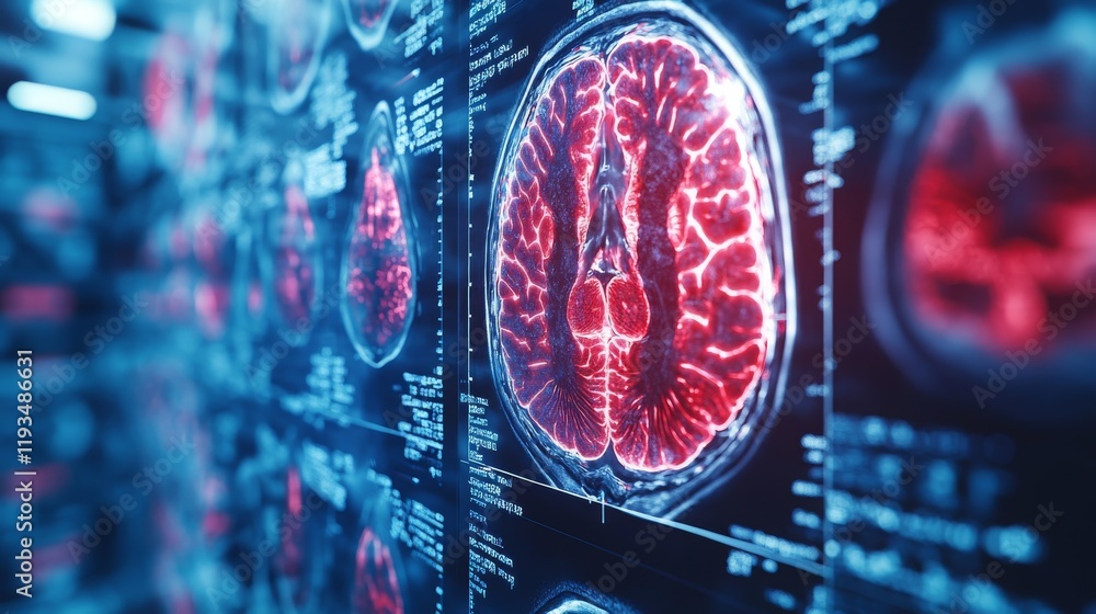 Detailed brain scans illustrating neurodegenerative disease research ...