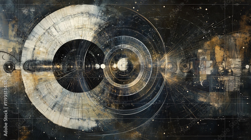 Depiction of unity infinity represented through cyclical time patterns ...