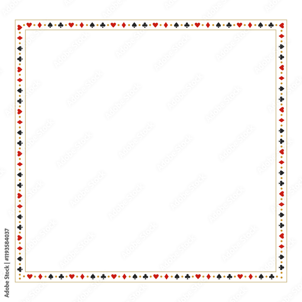 Playing Card Symbols Frame Border Stock Vector | Adobe Stock