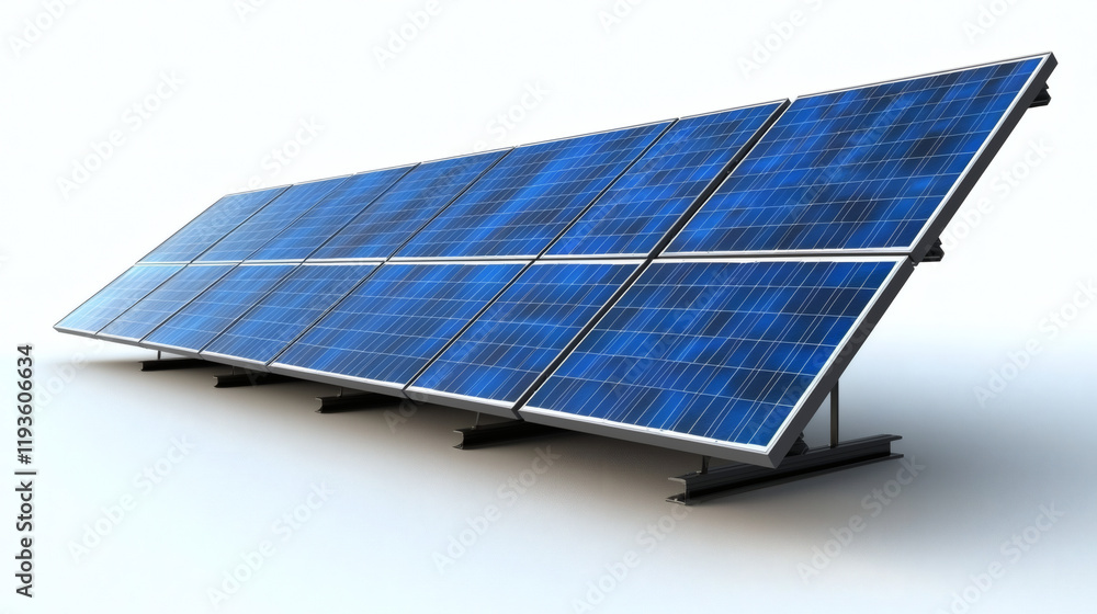 Solar Panel Array: A sleek, efficient solar panel array angled towards ...