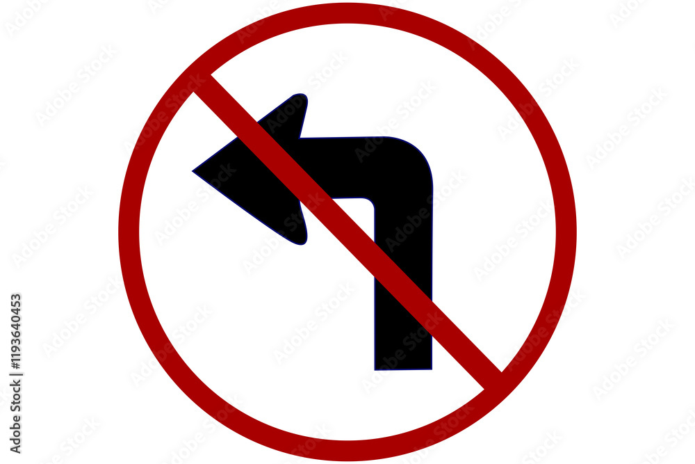 Black arrow showing Do not turn left traffic road sign png file type ...