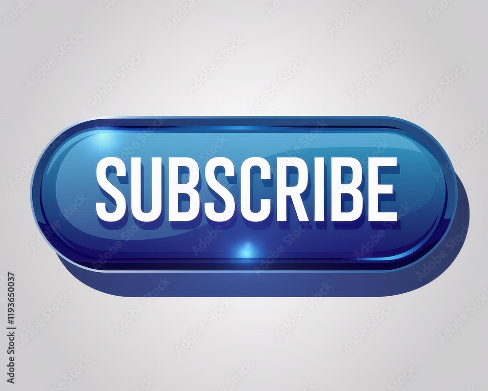 Glossy Blue Subscribe Button Digital Graphic Design Stock Illustration ...