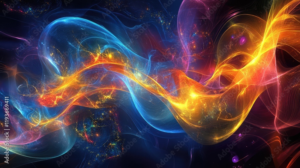 Quantum data processing visualized as waves of energy passing through ...