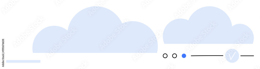 Cloud storage progress bar with three dots and a loading indicator ...