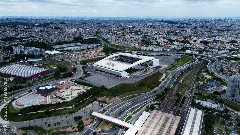 Itaquera, São Paulo, Brasil - 13 de January de 2025: Aerial view of the ...