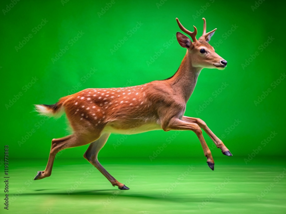 Swift Deer Running Green Screen Chroma Key - 4K Stock Photo for Film ...