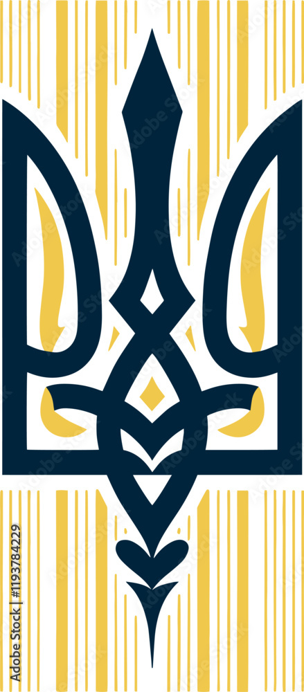 Vector de Stock vector image, coat of arms of ukraine, trident ...