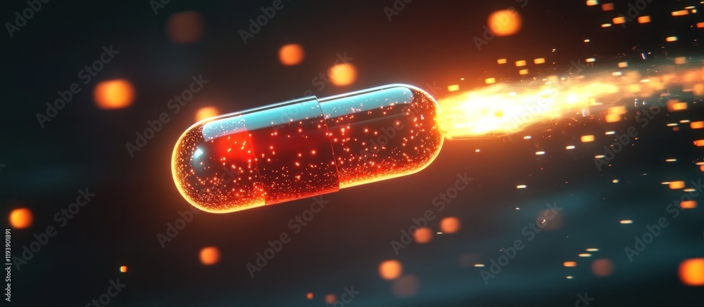Dramatic 3D rendering of a powerful futuristic rocket propulsion system ...