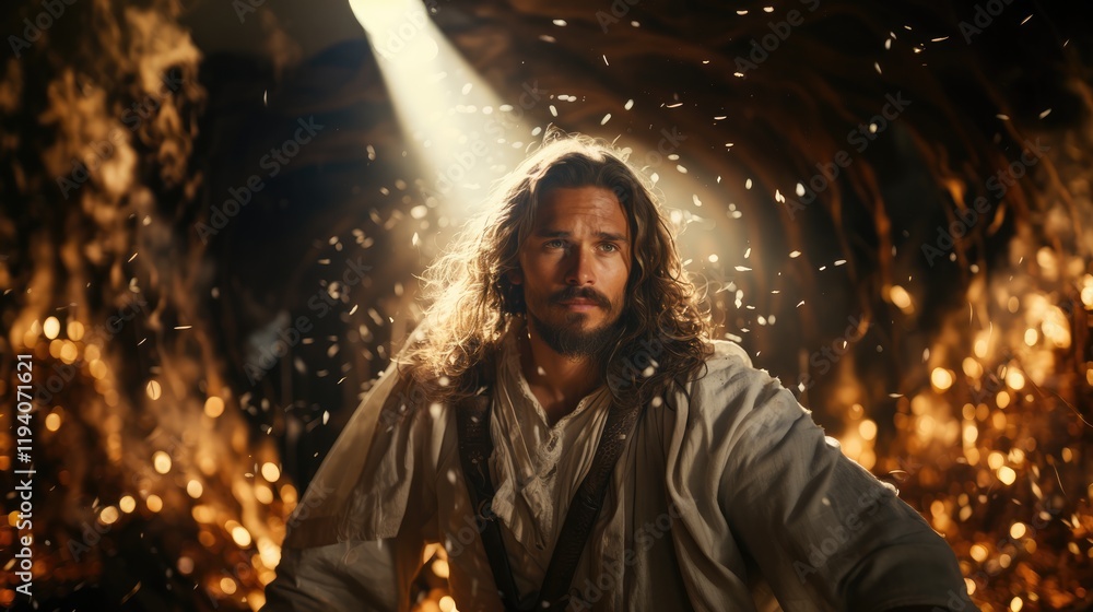 jesus coming in the sky with his heavenly angel armies. Stock Photo ...
