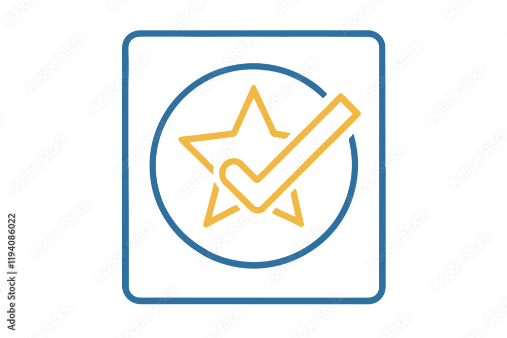Gradient checkmark and circular star design, perfect for illustrating ...