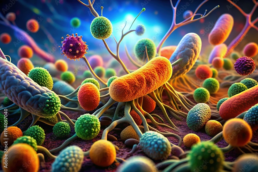 Microscopic View of Azorhizobium Caulinodans Bacteria - Nitrogen-Fixing ...