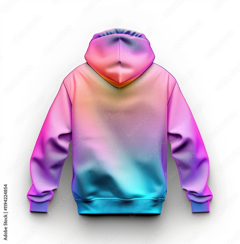 Neon Color Shades Hoodie Back View Isolated on Transparent White ...