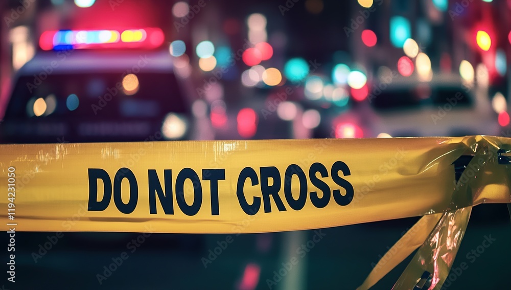 Police Caution Tape: Do Not Cross, Night Scene Investigation, Crime ...