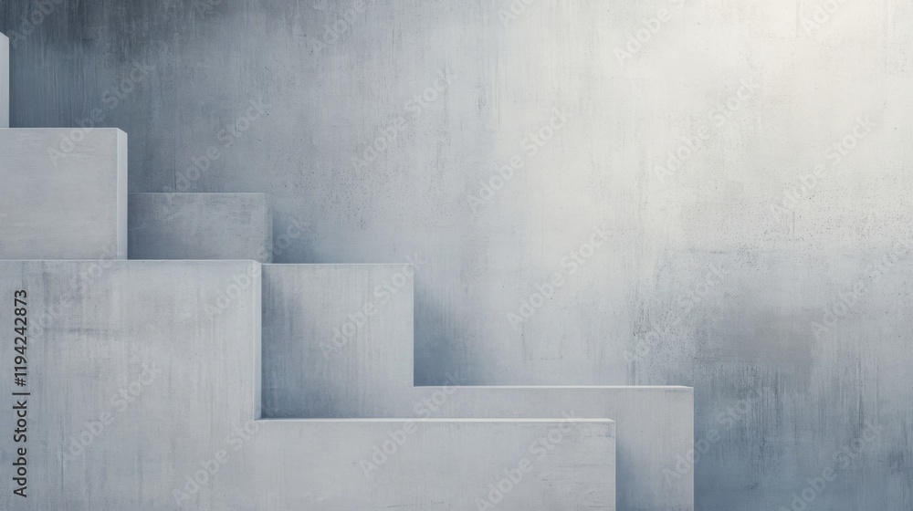 Foto de Stock Abstract gray concrete stairs with smooth surface and ...