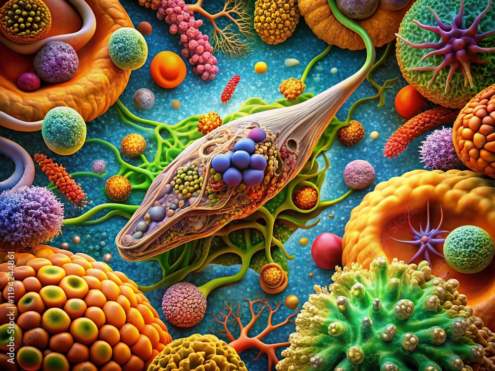 Panoramic Microscopic View of Healthy Human Pancreas, Islets of ...