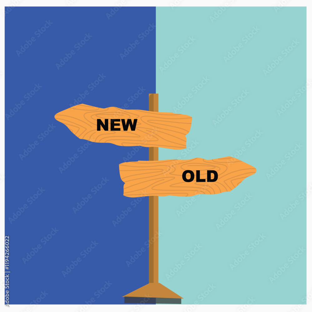 Old vs new arrow road signs representing the new way and old way ...