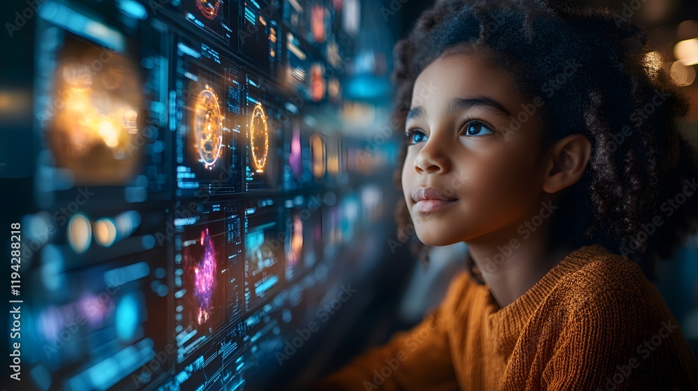 Classroom where AI tools facilitate seamless integration of virtual and ...